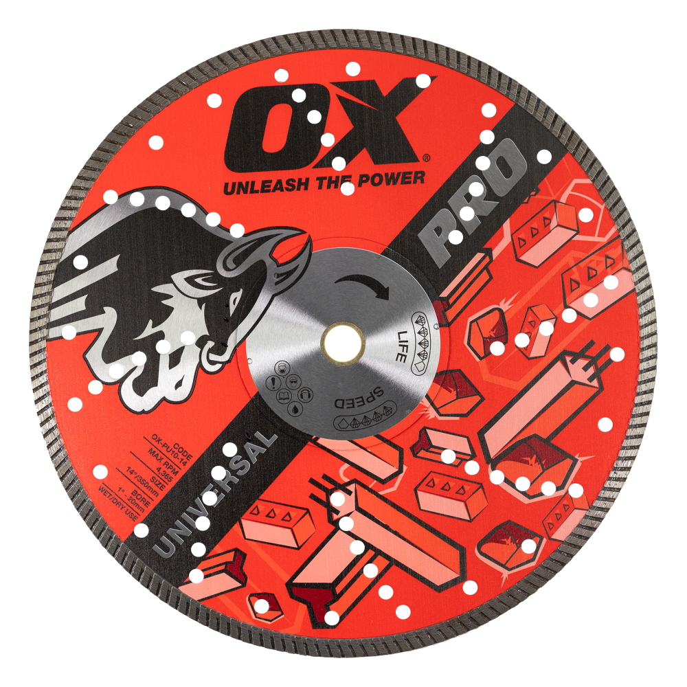 OX Tools Pro Universal Diamond Blade | Diameter: 14" / 356mm | Bore: 1 ...